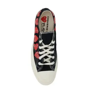 Play Comme Des Garcon Comme Des Garçons Play X Converse Chuck 70 Heart Printed Lace-up Sneakers