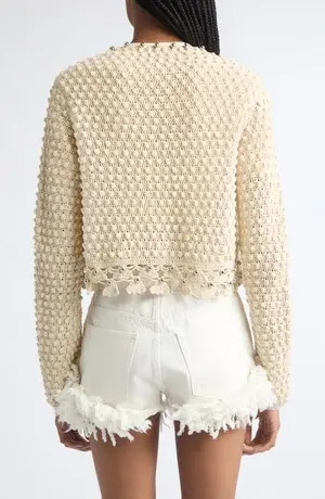 Rabanne Crochet Cardigan With Stud Embellishments