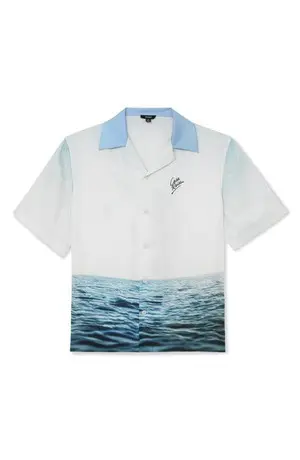 REISS Dive Print Camp Shirt