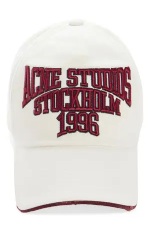 Acne Studios Carla College Baseball Cap - White/red