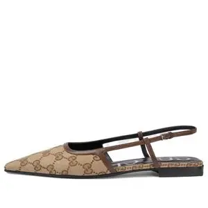 Gucci Gg Slingback Ballet Flat 'beige Ebony - Beige/ebony