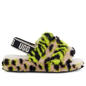 UGG Fluff Yeah Animalia Slides - Yellow/black