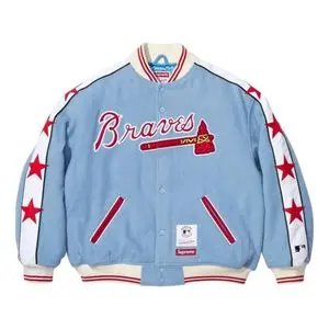 Supreme X Mitchell & Ness Ss26 Teams Varsity Jacket - Light Blue
