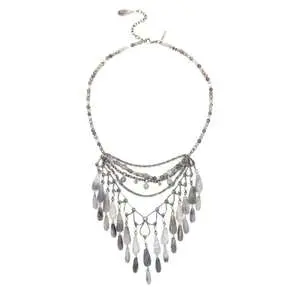 JAREDJAMIN Cordelia Archival Agate Bib Necklace - Grey