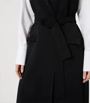 Marina Rinaldi Longline Sleeveless Belted Linen Waistcoat