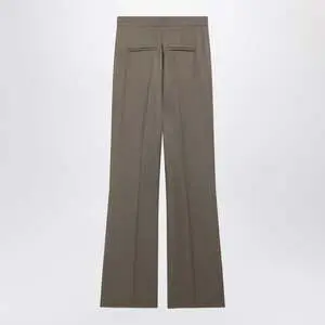 Max Mara Camel Wool Gabardine Trousers - Brown
