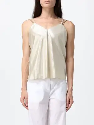 Max Mara Metallic V-neck Spaghetti Strap Top - Gold