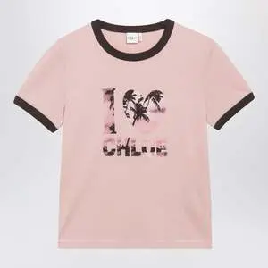 Chloé Cotton T-shirt With Graphic Logo - Pink