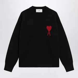 AMI Paris AMI PARIS Ami De Coeur Virgin Wool Sweater Black