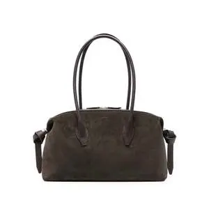 Yuzefi Duffle Bag With Suede Texture And Leather Trim