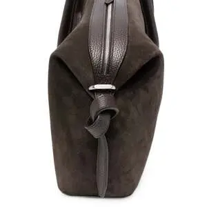 Yuzefi Duffle Bag With Suede Texture And Leather Trim