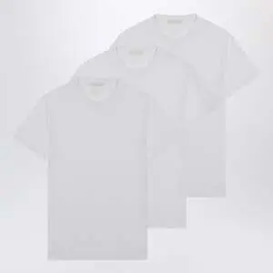 Prada Set Of Three Cotton T-shirts - White