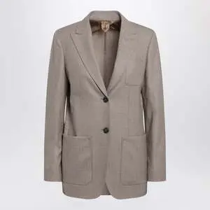 Max Mara Single-breasted Jacket In Cashmere Foule - Brown