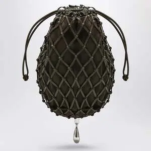 Savette Macrame Pouch In Calf Leather - Brown