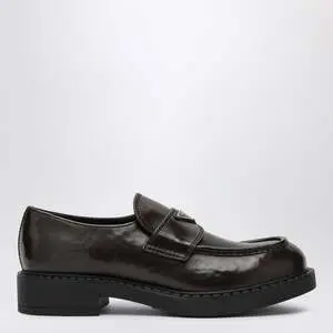 Prada Chocolate Leather Loafers - Brown