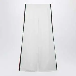 Gucci Cotton Jersey Leisure Trousers With Web Stripe - White