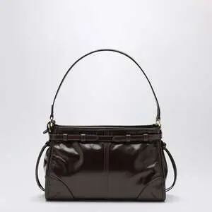 Prada Bonnie Small Hobo Handbag In Calf Leather - Brown
