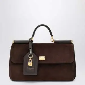 Dolce & Gabbana Suede Leather Handbag - Brown