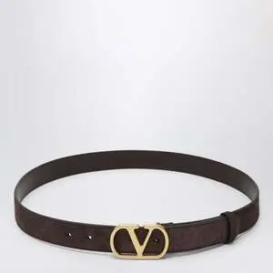 Valentino Garavani Vlogo Signature Belt In Suede - Brown