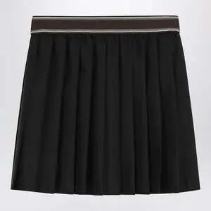 Versace Wool And Mohair Pleated Mini Skirt