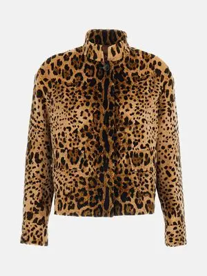 Max Mara Leopard Print Cotton Jacket - Brown