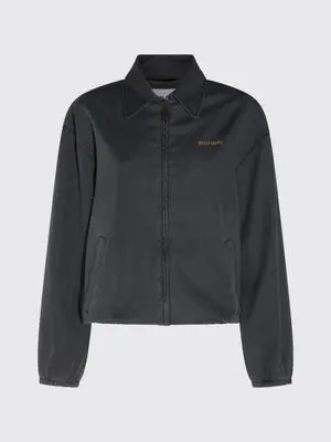 Miu Miu Zip-up Cotton Jacket - Black