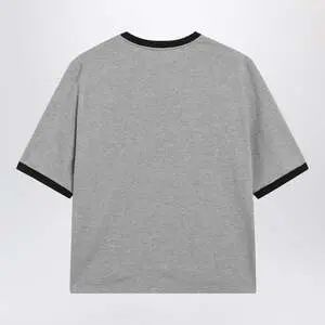 Versace Cotton Jersey T-shirt With Printed Logo - Gray