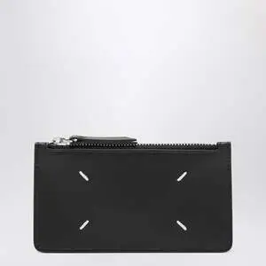 MAISON MARGIELA Four Stitches Zip Card Holder - Black