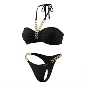 BELLARIA Midnight Gold Chain Bikini Set - Black