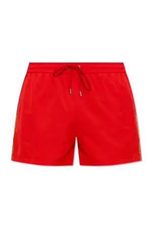 Paul Smith Swim Shorts With Side Stripes - Red