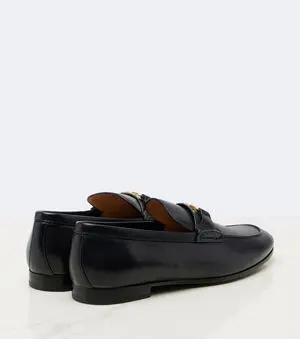 Valentino Garavani Vlogo Leather Penny Loafers - Black