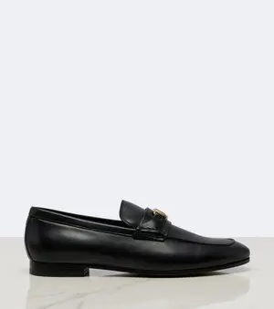 Valentino Garavani Vlogo Leather Penny Loafers - Black