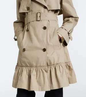 Burberry Cotton Gabardine Trench Coat - Beige