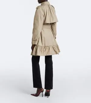 Burberry Cotton Gabardine Trench Coat - Beige
