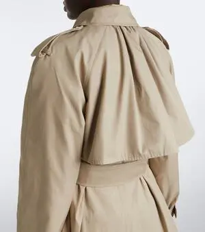 Burberry Cotton Gabardine Trench Coat - Beige