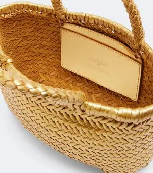 Rixo Dragon Diffusion Lysia Leather Top Handle Bag - Gold