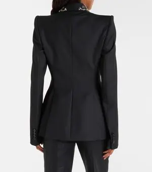 Alexander McQueen Embellished Single-breasted Wool Blazer