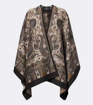 Etro Paisley Jacquard Wool-blend Shawl - Beige
