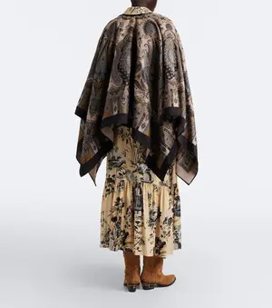 Etro Paisley Jacquard Wool-blend Shawl - Beige