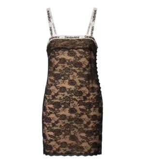 Saint Laurent Lace Mini Dress - Black