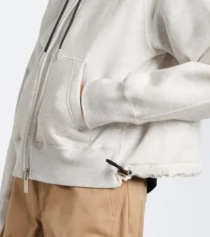 Sacai Cotton Jersey Zip-up Hoodie - Grey