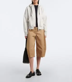 Sacai Cotton Jersey Zip-up Hoodie - Grey