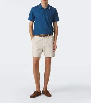 Burberry Check Cotton Piqué Polo Shirt - Blue