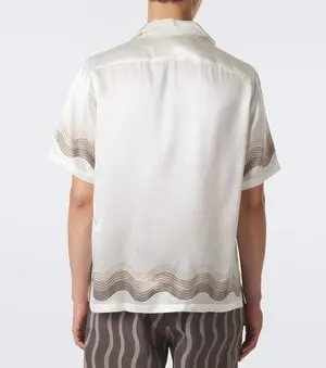 Frescobol Carioca Printed Silk Bowling Shirt