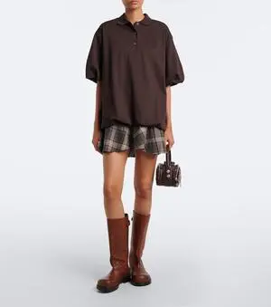 Acne Studios Checked Layered Cotton-blend Polo Dress