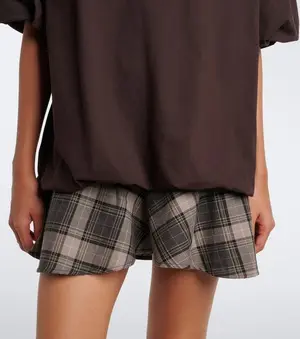 Acne Studios Checked Layered Cotton-blend Polo Dress