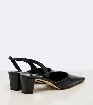Manolo Blahnik Vendona Leather Slingback Pumps