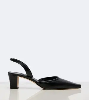 Manolo Blahnik Vendona Leather Slingback Pumps