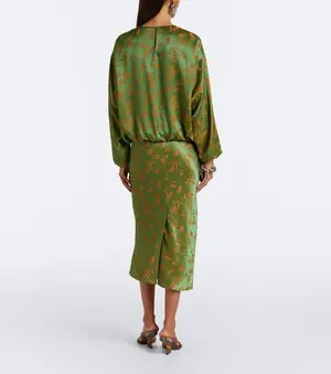 Dries Van Noten Floral Midi Skirt