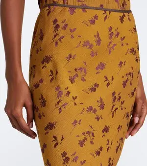 Dries Van Noten Floral Midi Skirt - Yellow